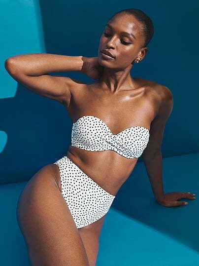 Victoria's Secret Swim Twist Push-up Bandeau Bikini Top - Print