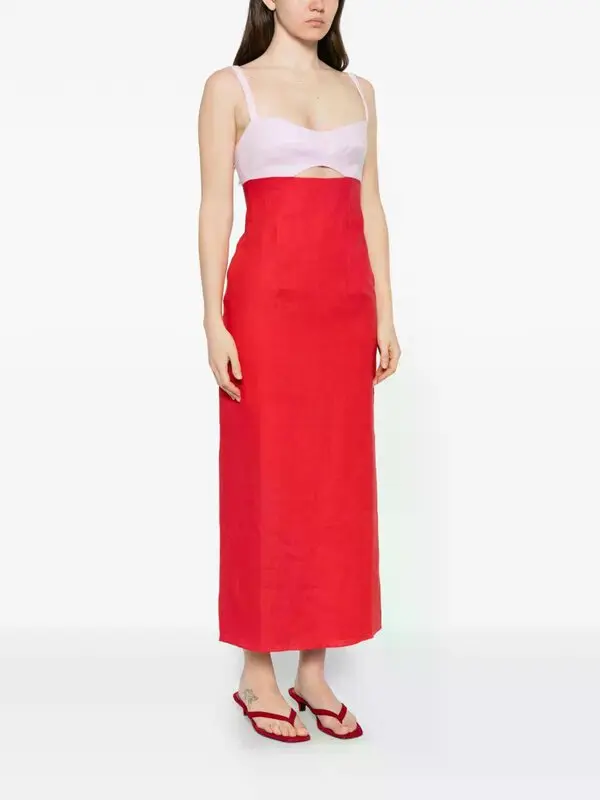 CALA DE LA CRUZ Nara Cut-out Midi Dress - Red