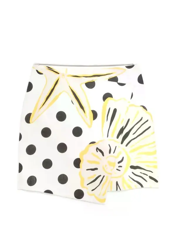 CALA DE LA CRUZ Chemena Polka-dot Mini Skirt - White