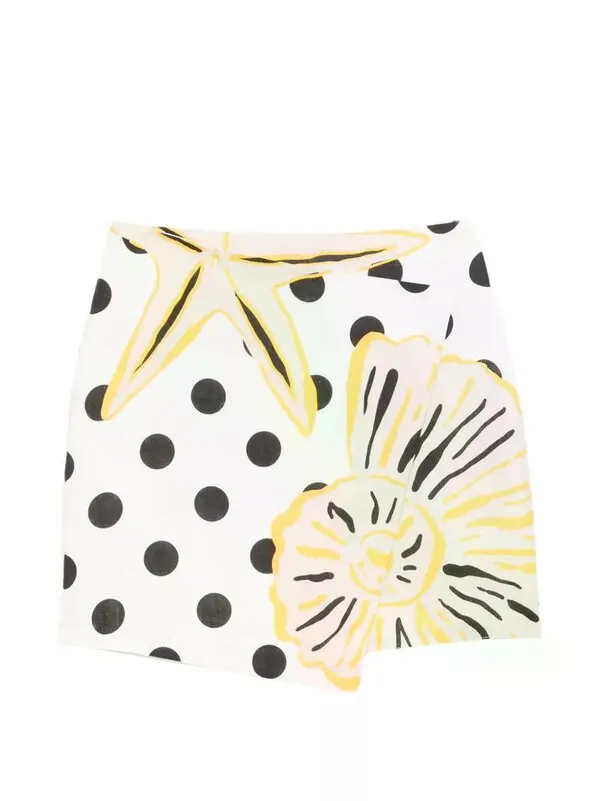 CALA DE LA CRUZ Chemena Polka-dot Mini Skirt - White