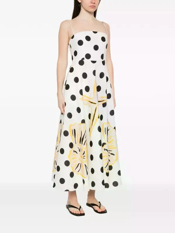 CALA DE LA CRUZ Delta Polka-dot Midi Dress