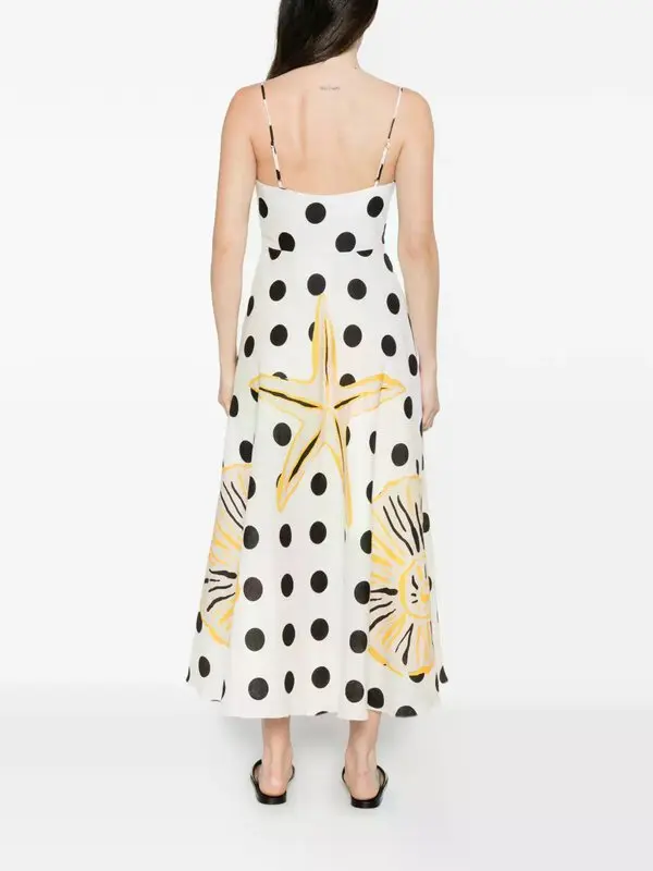 CALA DE LA CRUZ Delta Polka-dot Midi Dress