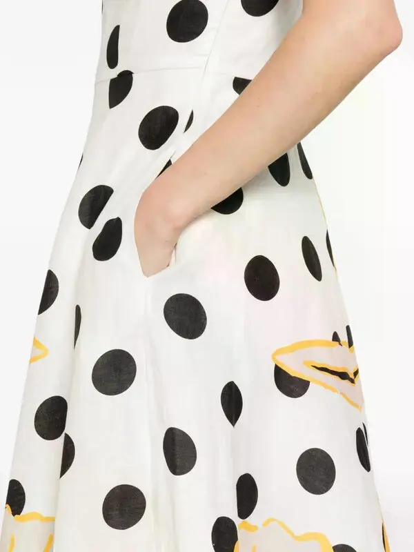 CALA DE LA CRUZ Delta Polka-dot Midi Dress