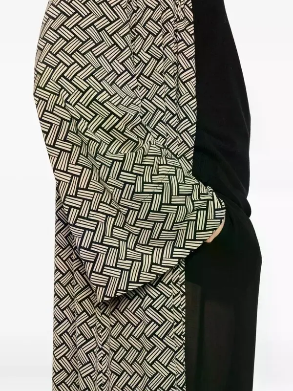 SIYU Geometric-print Wrap Coat