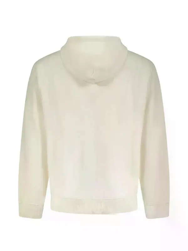 Calvin Klein Logo-embroidered Drawstring Hoodie - Neutrals