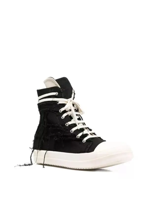 Rick Owens Frayed High-top Sneakers
