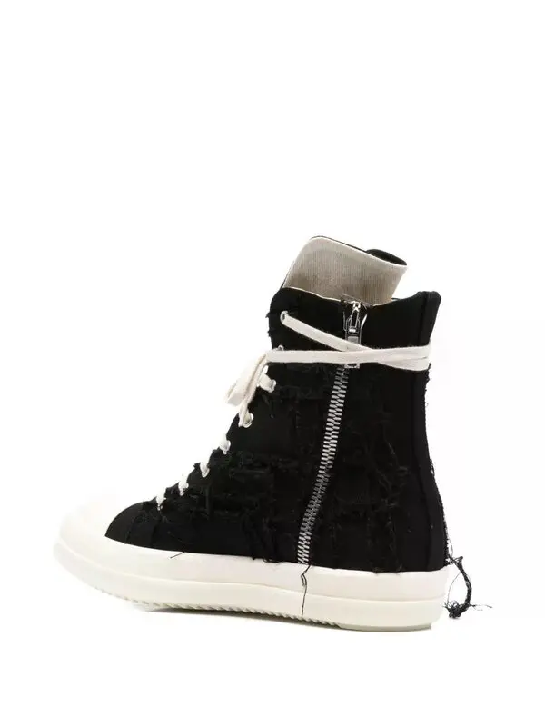 Rick Owens Frayed High-top Sneakers