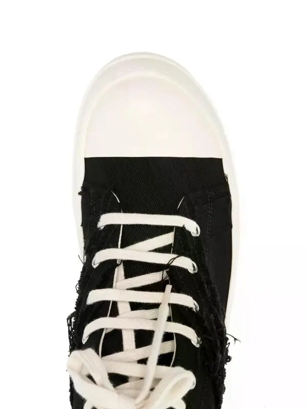Rick Owens Frayed High-top Sneakers
