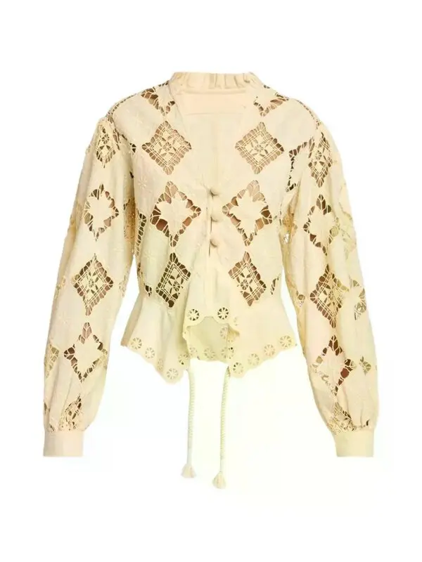 Isabel Marant Étoile Nina Broderie Anglaise Puff-sleeve Blouse - Neutrals