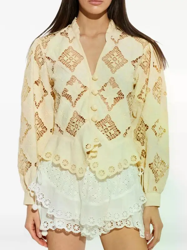 Isabel Marant Étoile Nina Broderie Anglaise Puff-sleeve Blouse - Neutrals