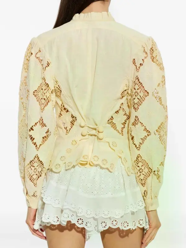 Isabel Marant Étoile Nina Broderie Anglaise Puff-sleeve Blouse - Neutrals