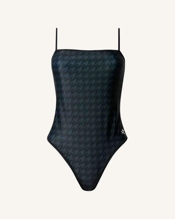 Perfect Moment Serra Houndstooth One-piece Swimsuit - Black