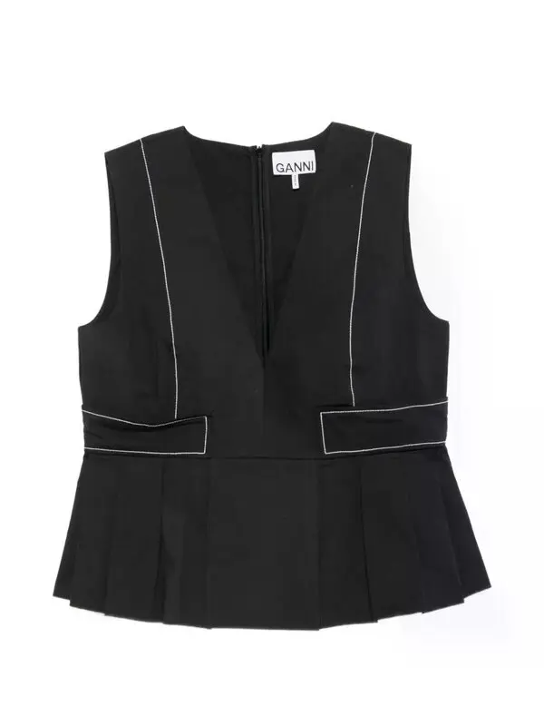 GANNI Contrast-stitch Blouse