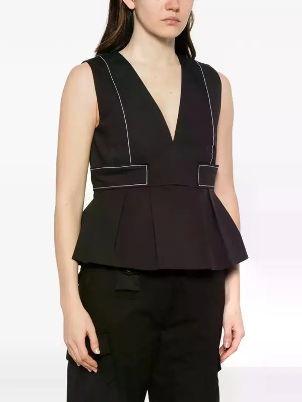GANNI Contrast-stitch Blouse