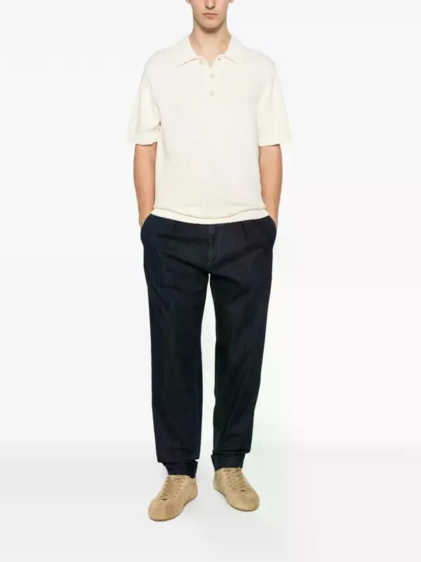 BERWICH Pleated Jeans With Rolled Hem