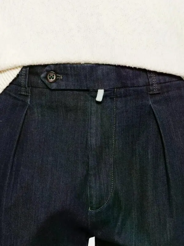 BERWICH Pleated Jeans With Rolled Hem
