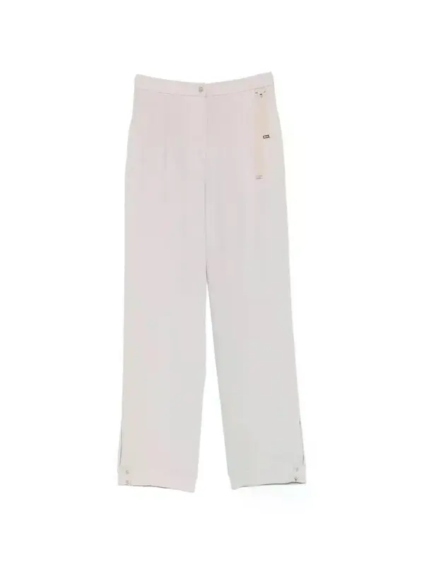 Herno Grosgrain-detail Slit-hem Trousers - Grey