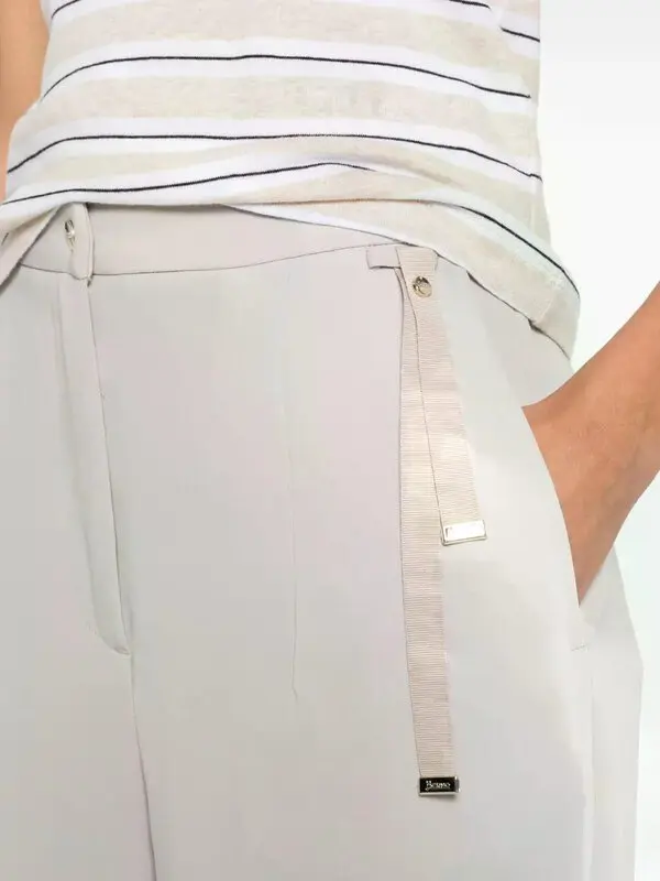 Herno Grosgrain-detail Slit-hem Trousers - Grey