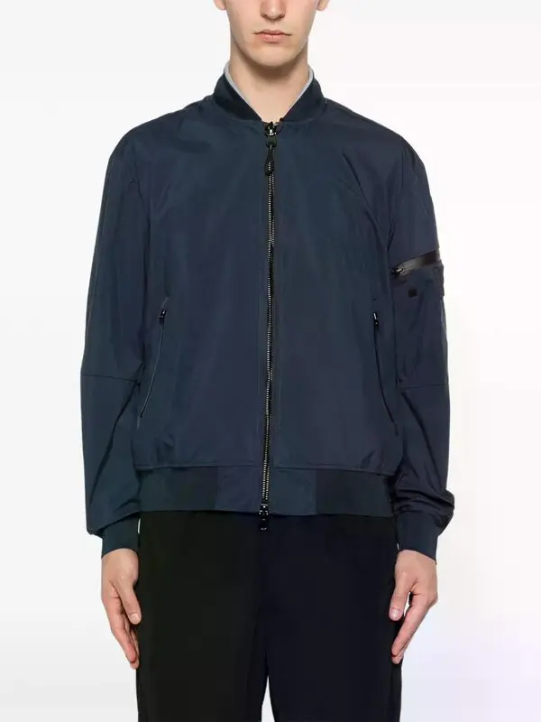 BLAUER. Logo-patch Bomber Jacket - Blue