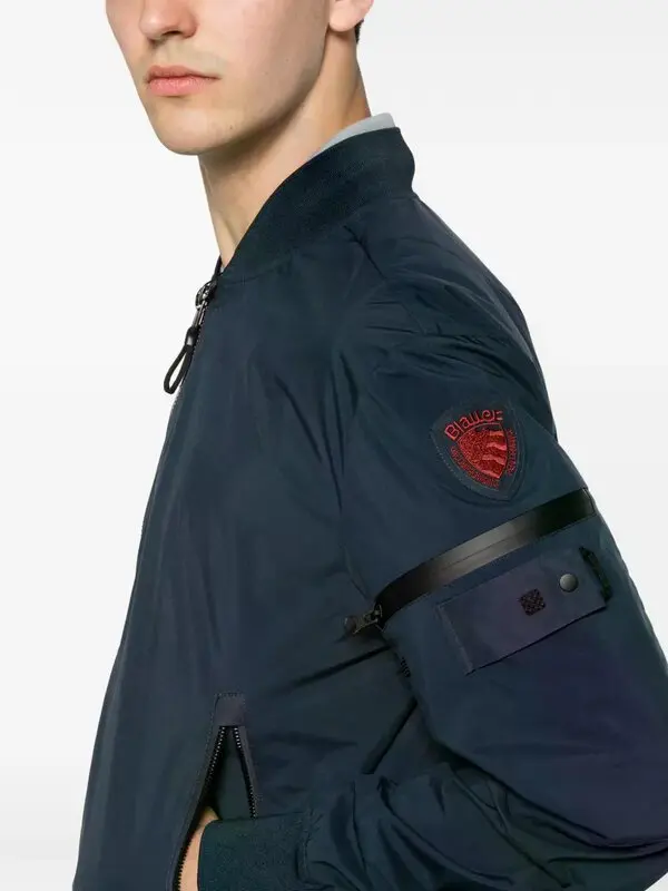 BLAUER. Logo-patch Bomber Jacket - Blue
