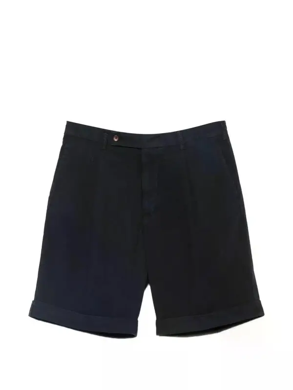 BERWICH Pleated Gabardine Shorts - Blue
