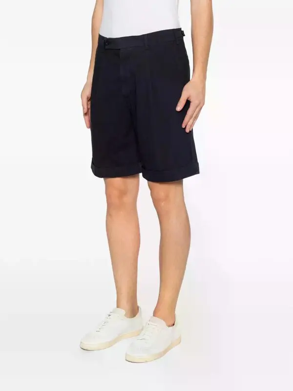 BERWICH Pleated Gabardine Shorts - Blue