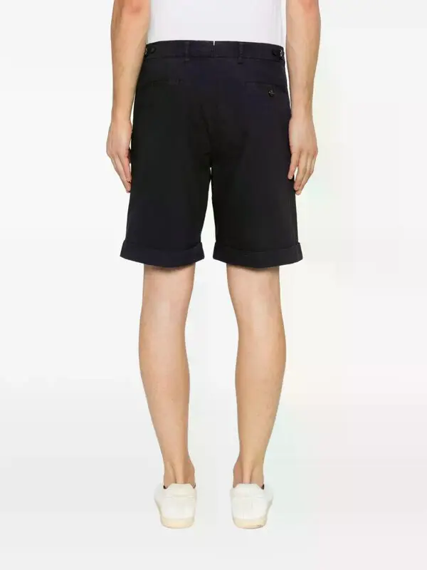 BERWICH Pleated Gabardine Shorts - Blue