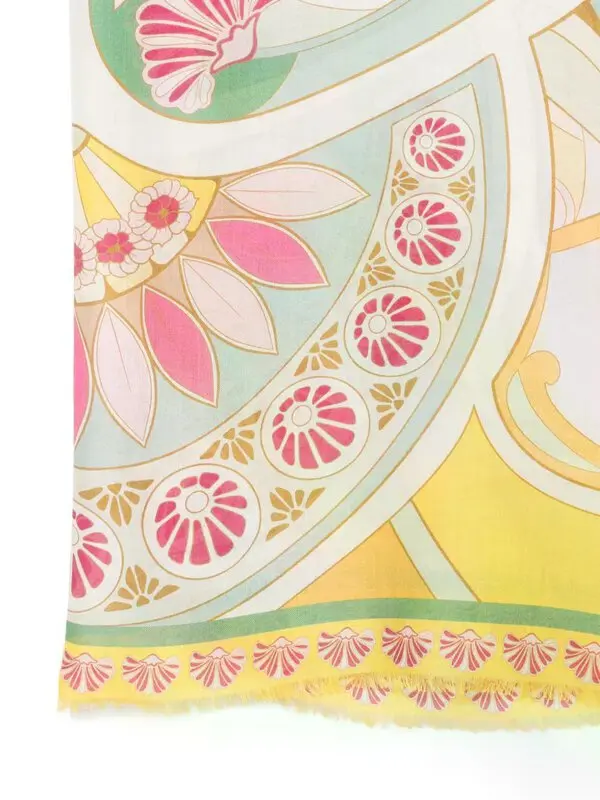 La DoubleJ Floral-print Graphic-pattern Scarf