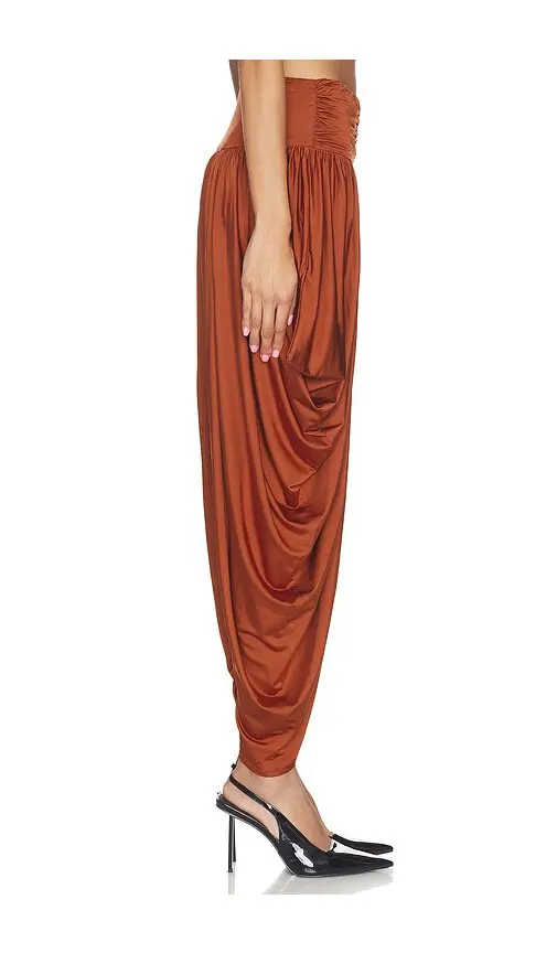 Balmain Pleated Fluid Jersey Pant - Rust