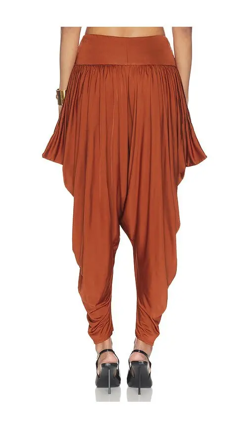 Balmain Pleated Fluid Jersey Pant - Rust