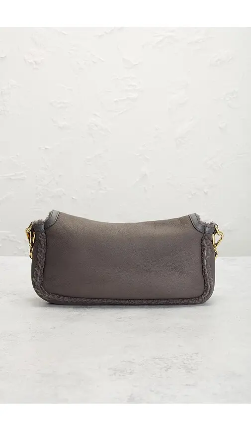 FWRD RENEW Fendi Shearling Baguette Shoulder Bag - Grey