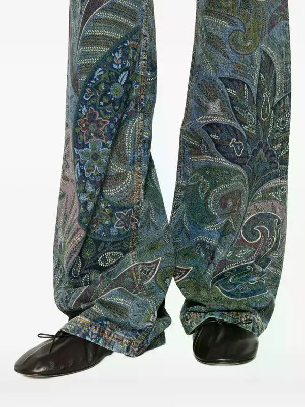Etro Paisley-print Jeans - Blue