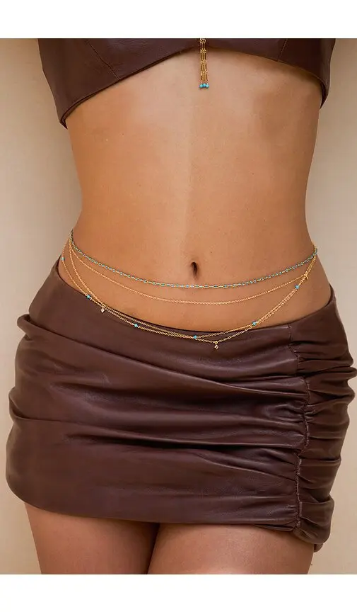 NAIIA X Revolve Turquoise Link Belly Chain