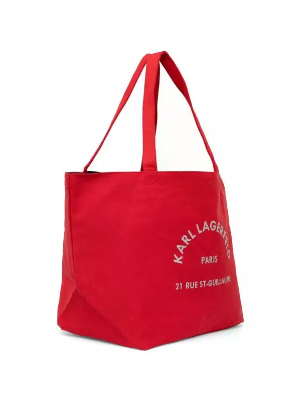 Karl Lagerfeld Logo Print Tote Bag - Red