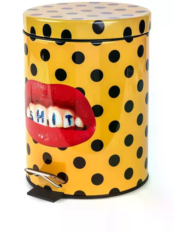 SELETTI Large Toiletpaper Home Trash Bin - Yellow