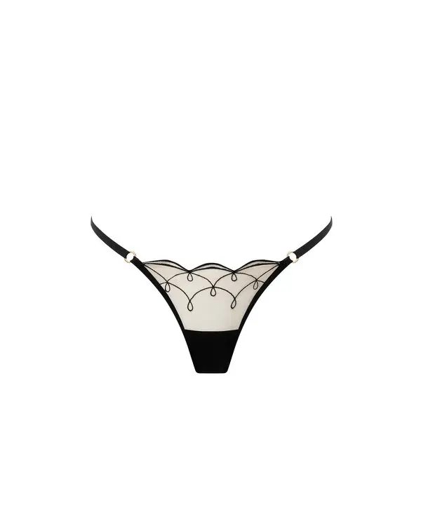 Bluebella Marceline Embroidered Sheer Panty - Black