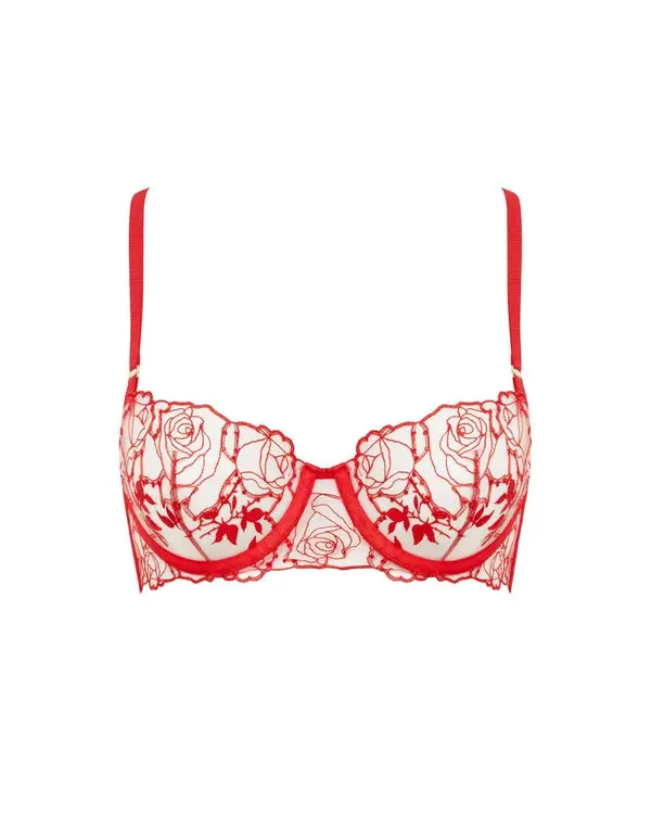 Bluebella Rosalie Sheer Balcony Bra - Red
