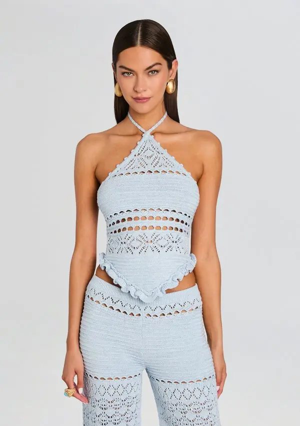 Retrofete Sylvaine Crochet Top - Metallic Glace