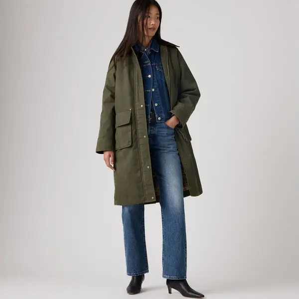 LEVI'S Full Length Canvas Barn Coat - Dark Olive