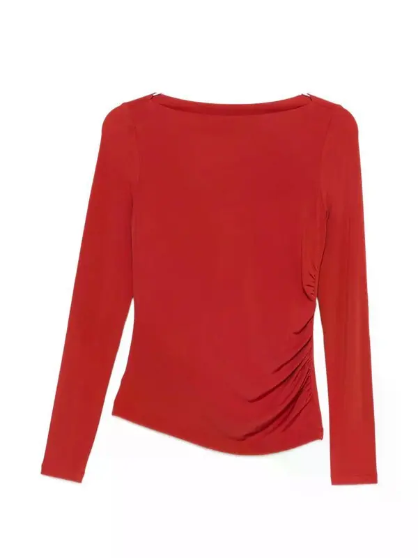 Max Mara Ruched Long-sleeves Top - Red