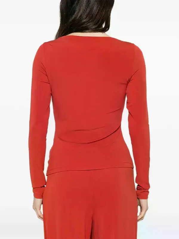Max Mara Long Sleeve Ruched Top - Red