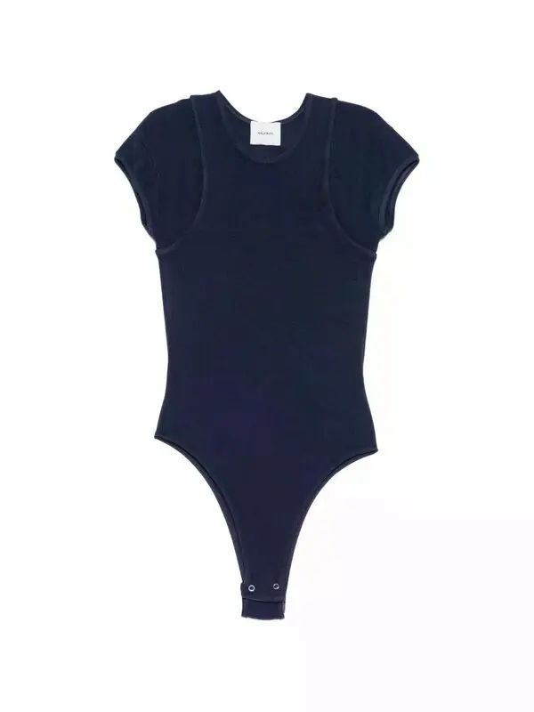HALFBOY Ribbed Open-back Bodysuit - Blue