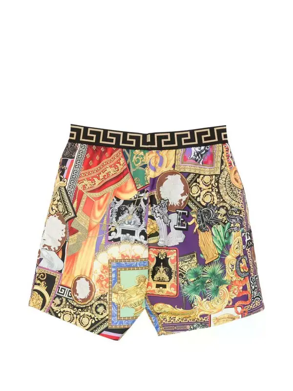 Versace Baroque-print Swim Shorts - Yellow