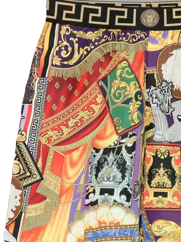 Versace Baroque-print Swim Shorts - Yellow