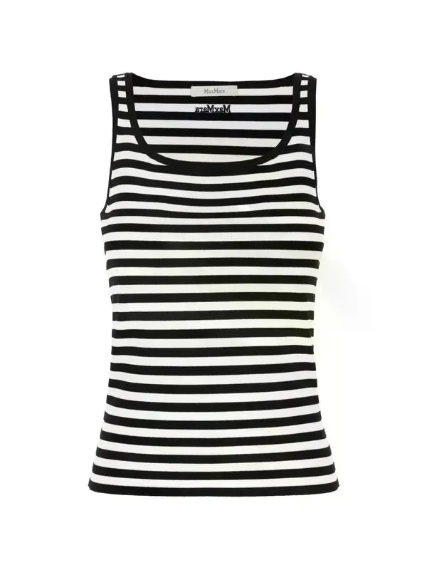 Max Mara Cippo Striped Ribbed-knit Tank Top - Black