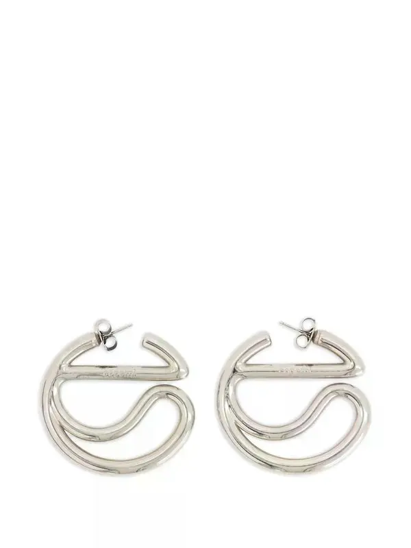 Coperni C-logo Hoop Earrings - Silver