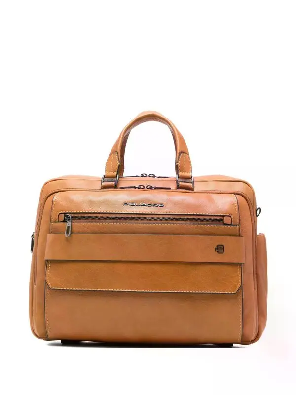 PIQUADRO Grained-leather Laptop Bag - Neutrals