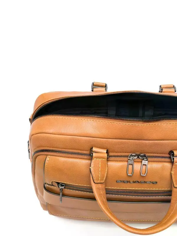 PIQUADRO Grained-leather Laptop Bag