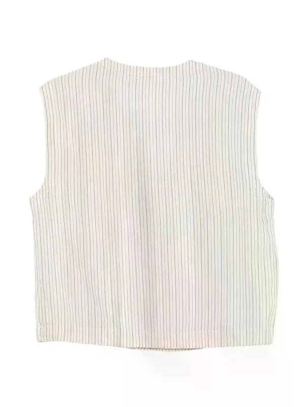 Barena Venezia Vertical-stripe V-neck Blouse - Neutrals