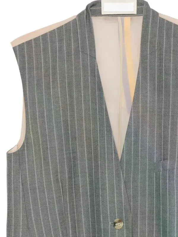 LITKOVSKA Pinstriped Gilet With Sheer Panel